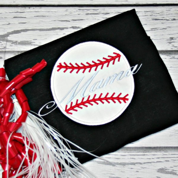 Baseball Applique Design – Curtsy Embroidery