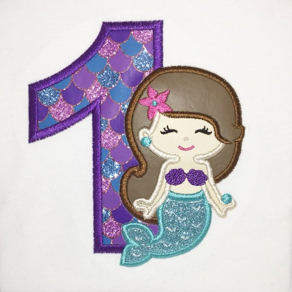 1 Mermaid Applique Design – Curtsy Embroidery