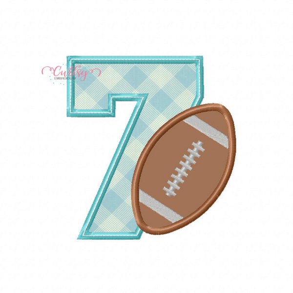 7 Football Applique Design – Curtsy Embroidery