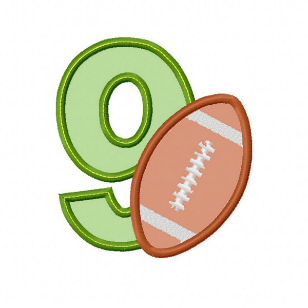9 Football Applique Design – Curtsy Embroidery