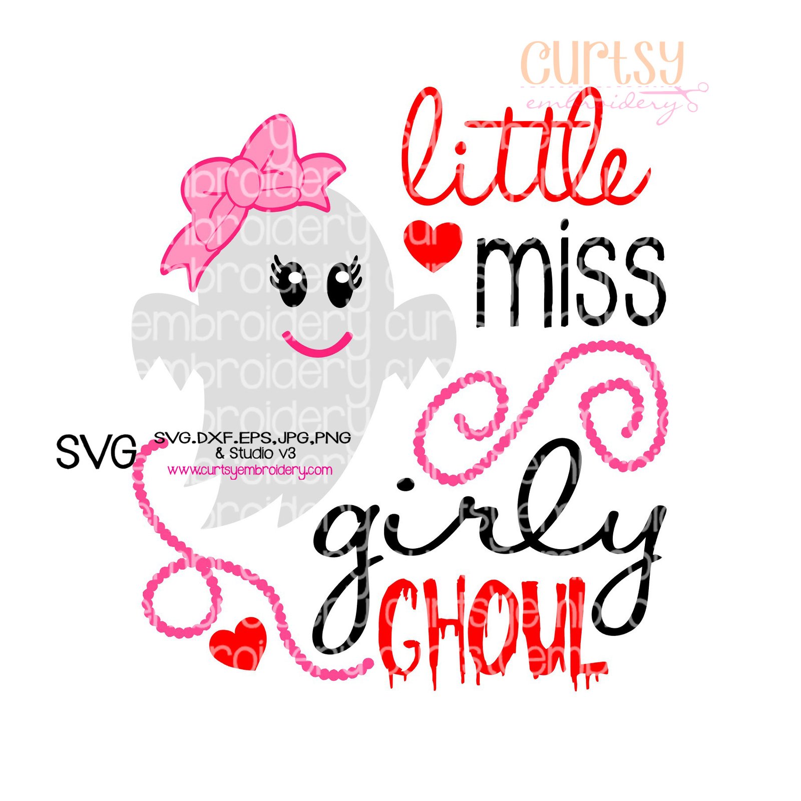 The Ghouls Love Me SVG File - Curtsy Embroidery