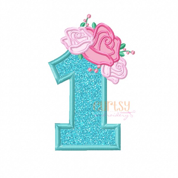 1 Roses Applique Design - Curtsy Embroidery