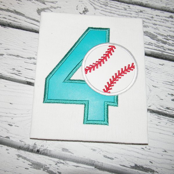4 Baseball Applique Design – Curtsy Embroidery