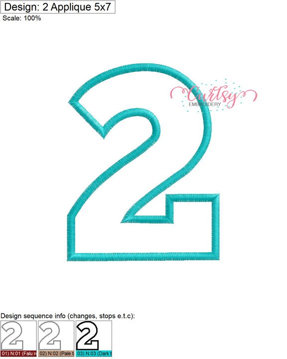 2 Applique Embroidery Design - Curtsy Embroidery