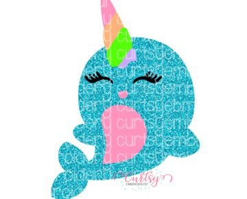 Narwhal SVG Cut File Design - Curtsy Embroidery