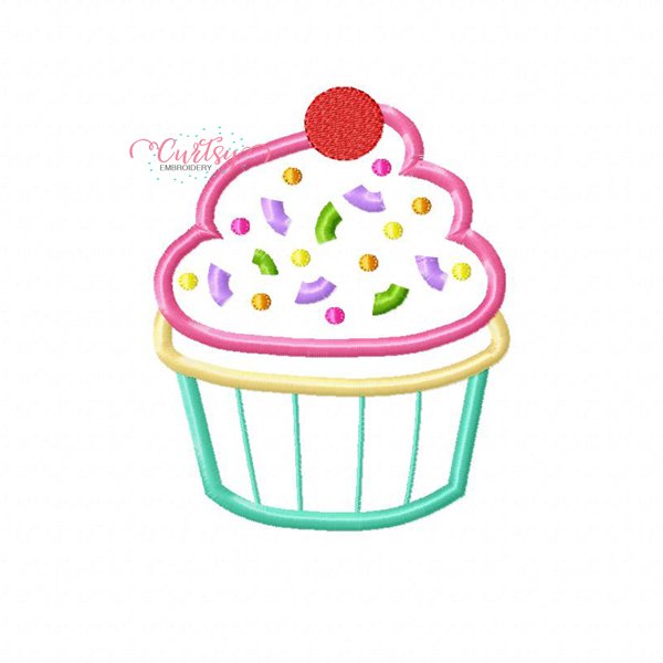 Birthday Cupcake Applique Set – Curtsy Embroidery