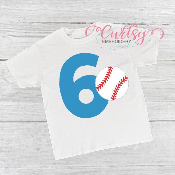 6th Birthday Baseball SVG File – Curtsy Embroidery