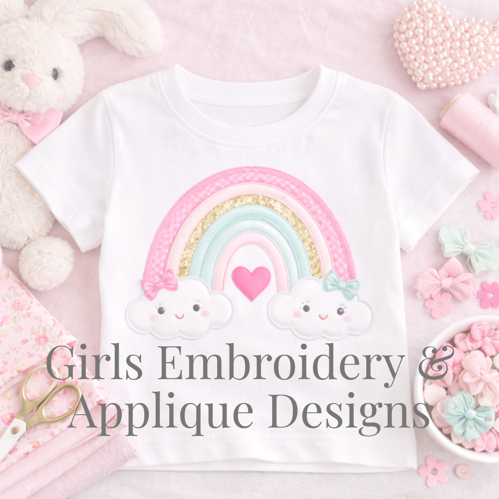 Girls Embroidery Designs | Machine Embroidery Files for Girls