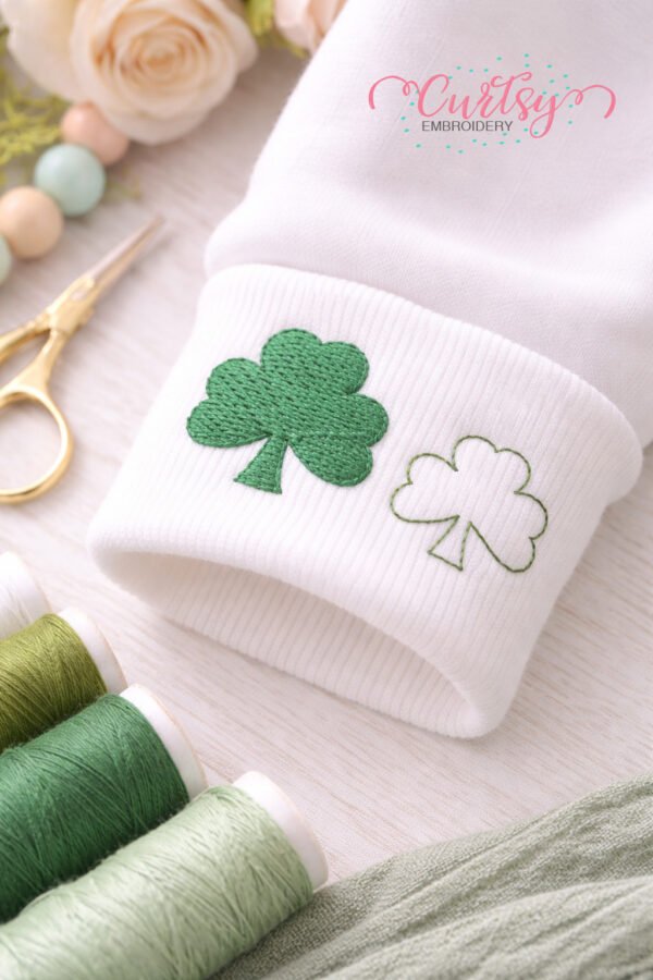 Mini Shamrock Embroidery Design (5 Sizes) | St. Patrick’s Day Mini Clover