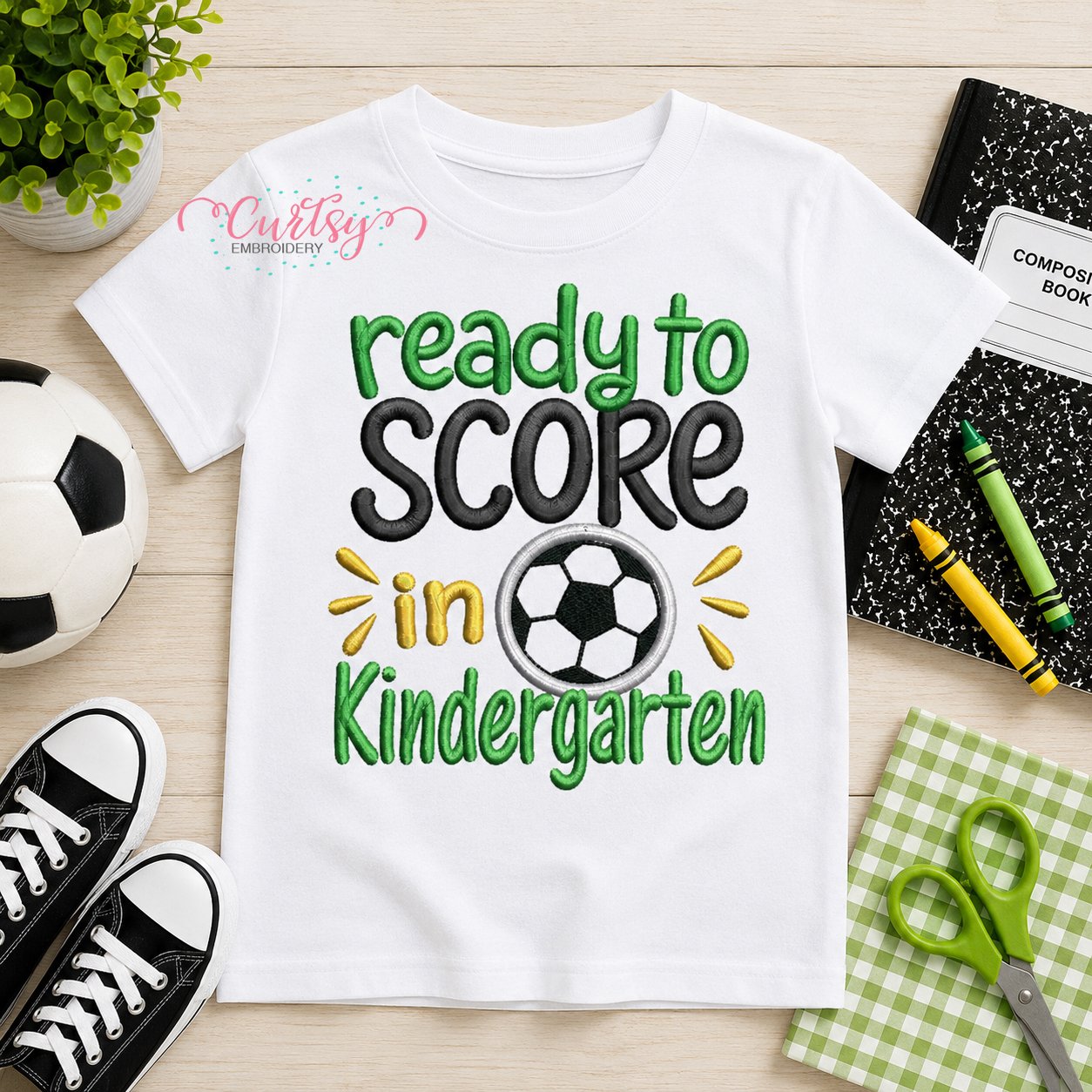 Ready to Score in Kindergarten Soccer Appliqué Embroidery Design ...